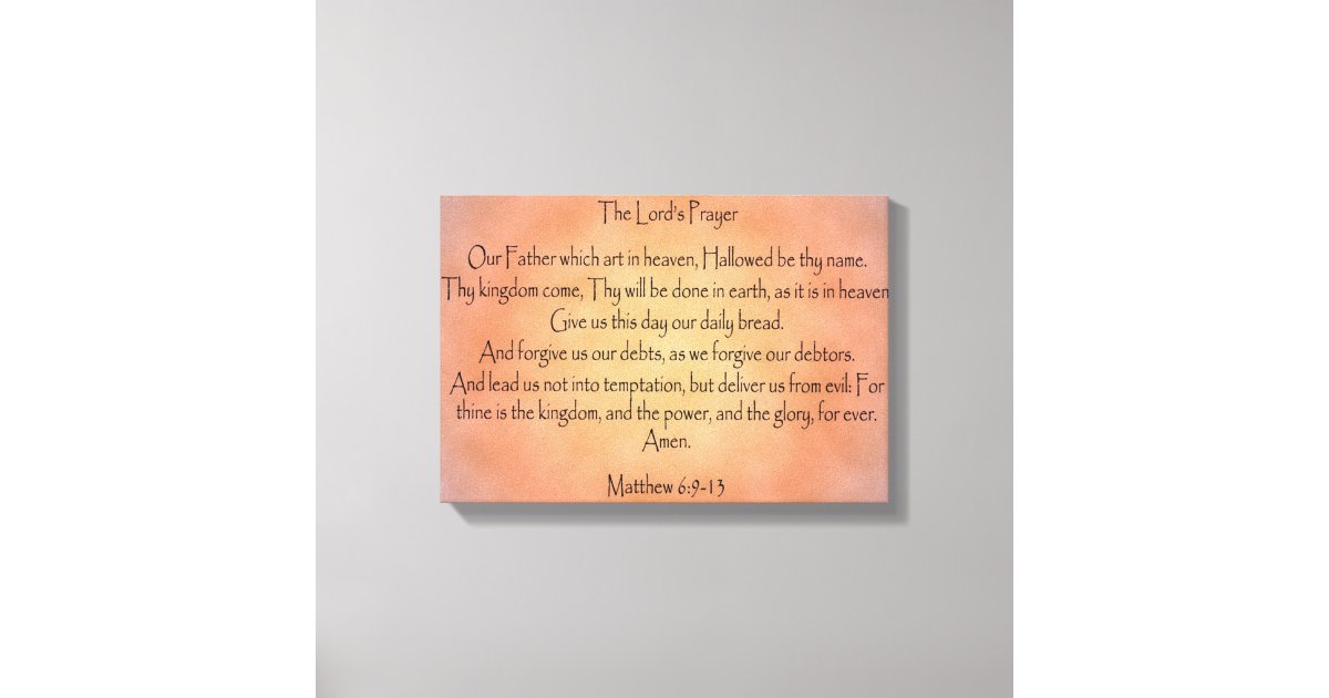 The Lord's Prayer, Orange Vintage Background Canvas Print | Zazzle