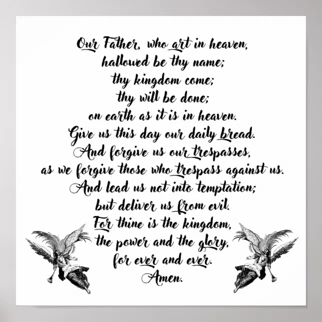 The Lords Prayer Our father Bible Quotes Poster | Zazzle