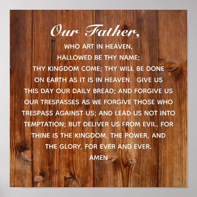 The Lord's Prayer Our Father Who Art in Heaven Poster | Zazzle