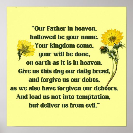 The Lords Prayer Poster | Zazzle.com