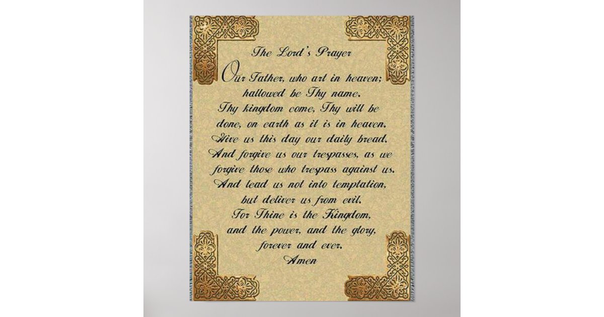 The Lords Prayer Poster, Poster | Zazzle