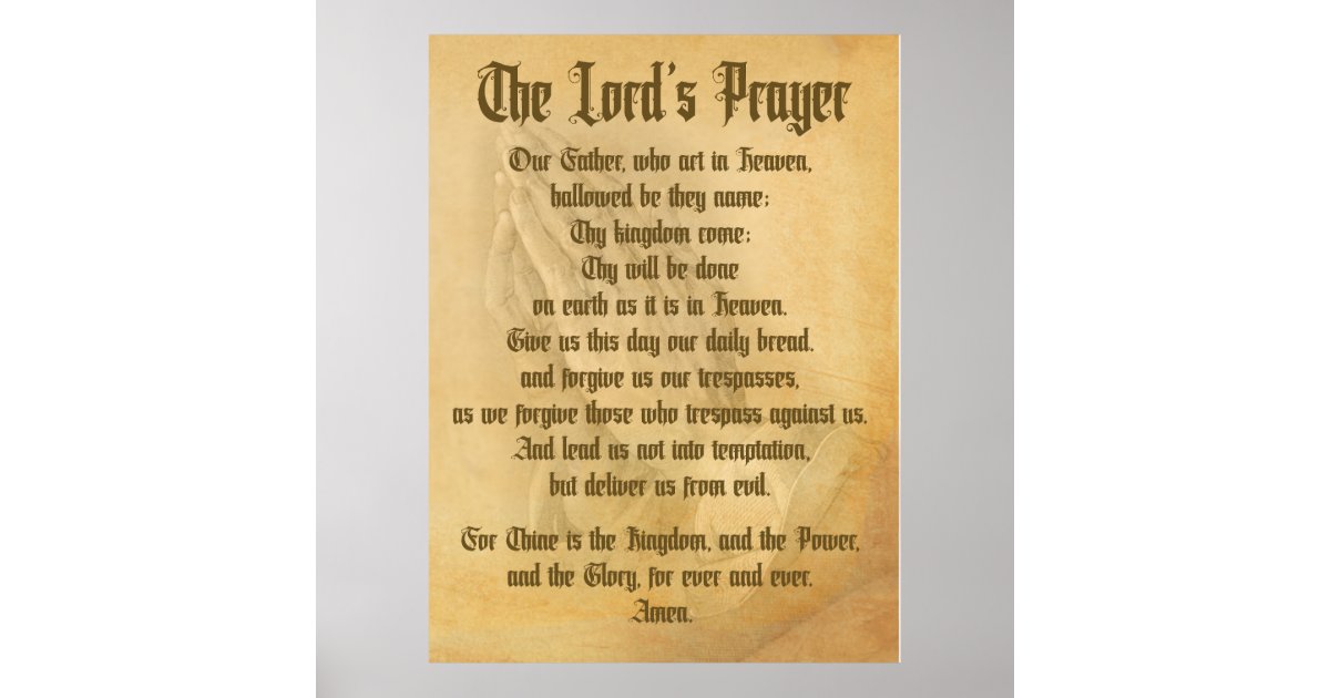 The Lord's Prayer (Traditional) Poster | Zazzle