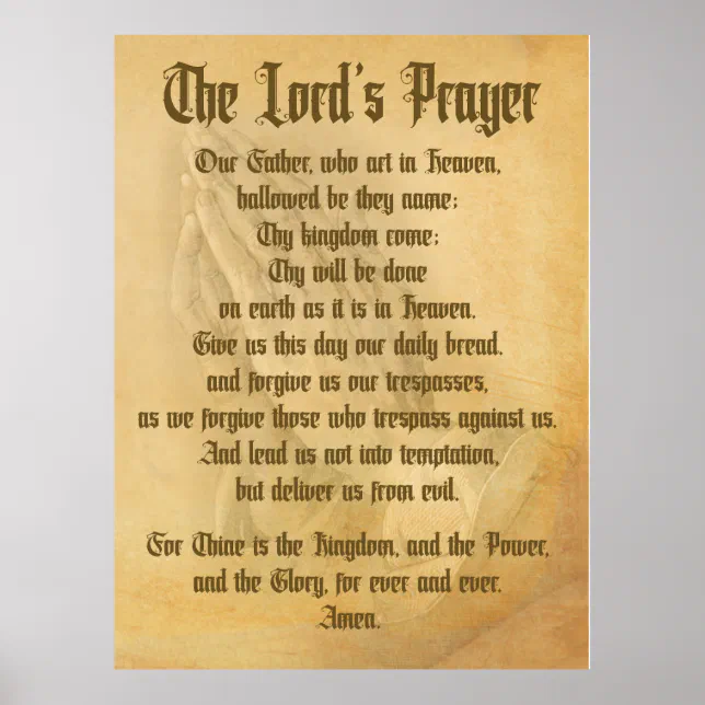 The Lord's Prayer (Traditional) Poster | Zazzle