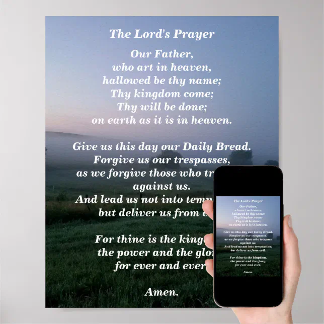The Lord's Prayer - Traditional Version Poster | Zazzle