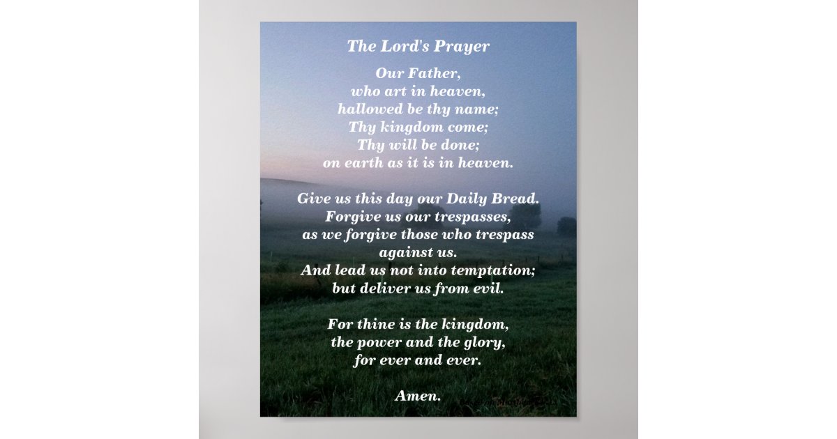 The Lord's Prayer - Traditional Version Poster | Zazzle