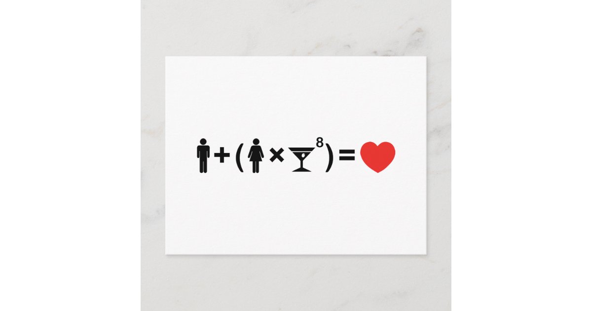 The Love Equation for Women Postcard | Zazzle