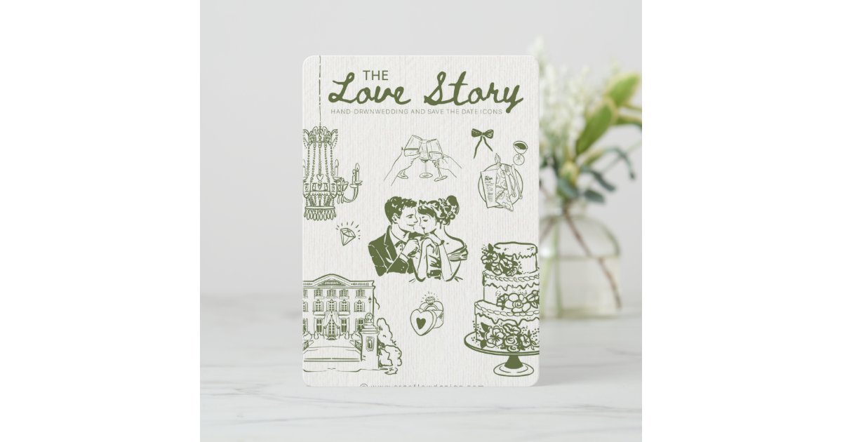the love story invitation | Zazzle