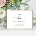 The Love that Built Us Cardstock Table Sign | Zazzle