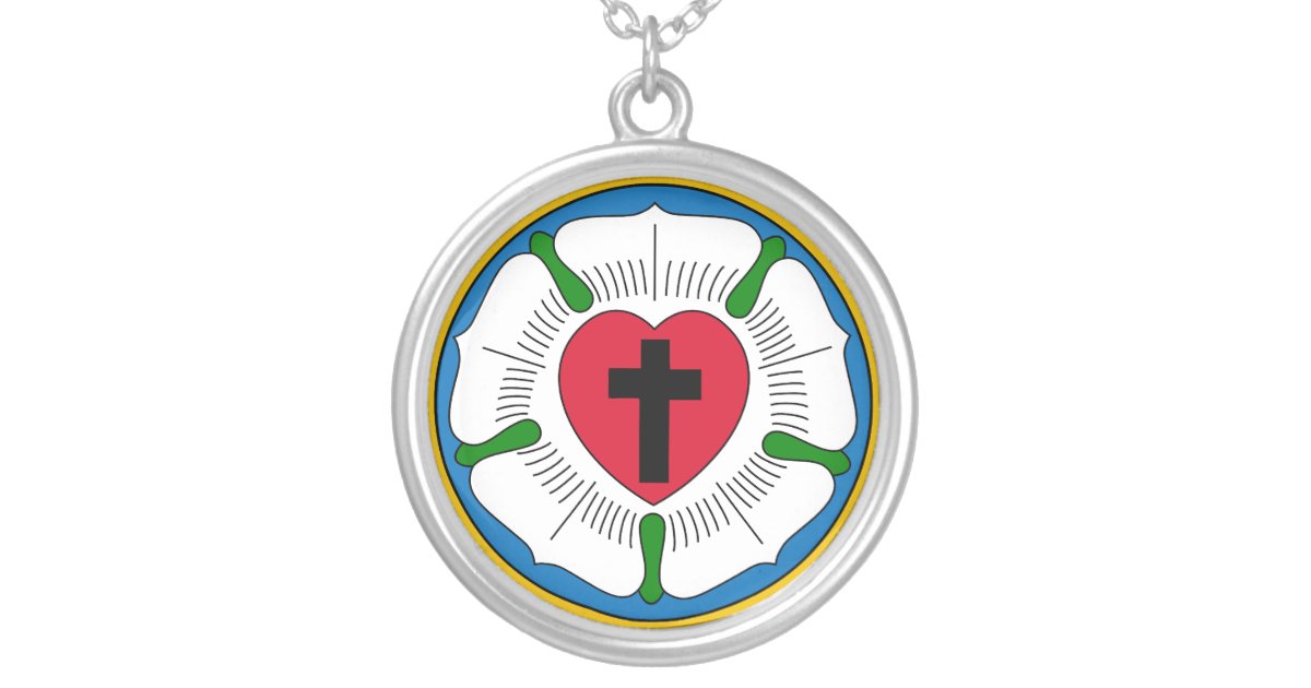 The Luther Rose Lutheranism Martin Luther Silver Plated Necklace | Zazzle