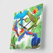 The Macaw Parrot Jungle Wall Clock | Zazzle