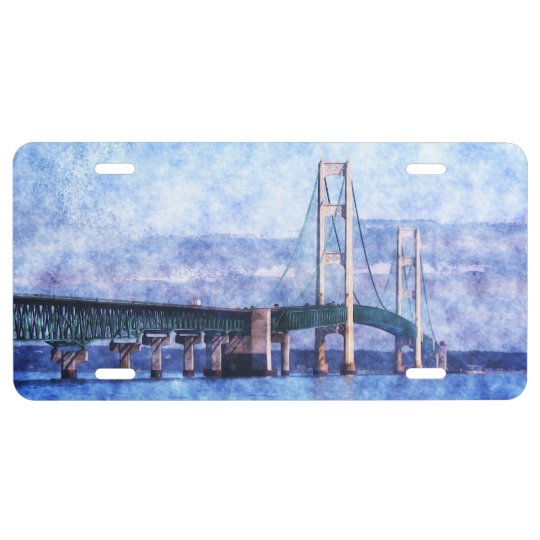 The Mackinac Bridge License Plate | Zazzle.com