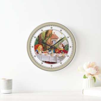 The Mad Hatter's Tea Party Clock | Zazzle