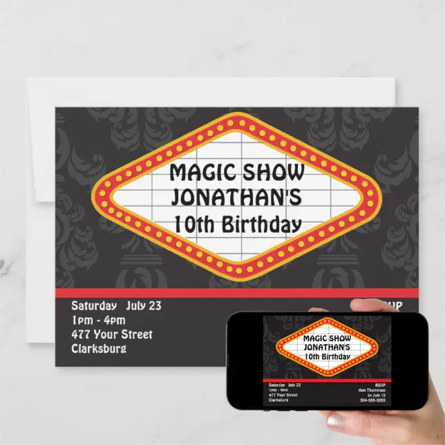 The Magic Show Marquee Invitation | Zazzle