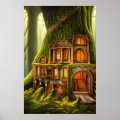 The Magical Carved Treehouse Poster | Zazzle