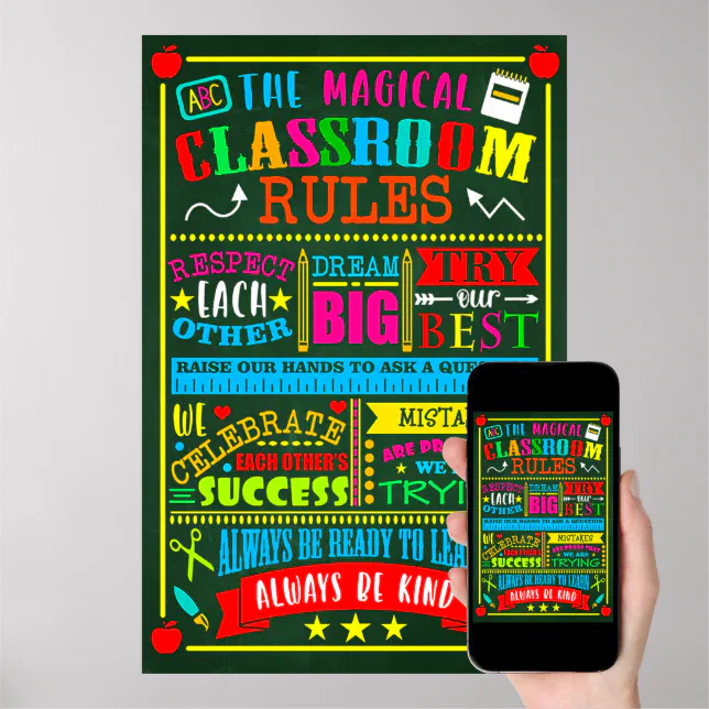 The Magical Classroom Rules Poster | Zazzle