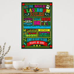 The Magical Classroom Rules Poster | Zazzle