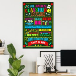 The Magical Classroom Rules Poster | Zazzle
