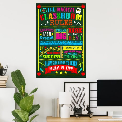 The Magical Classroom Rules Poster | Zazzle