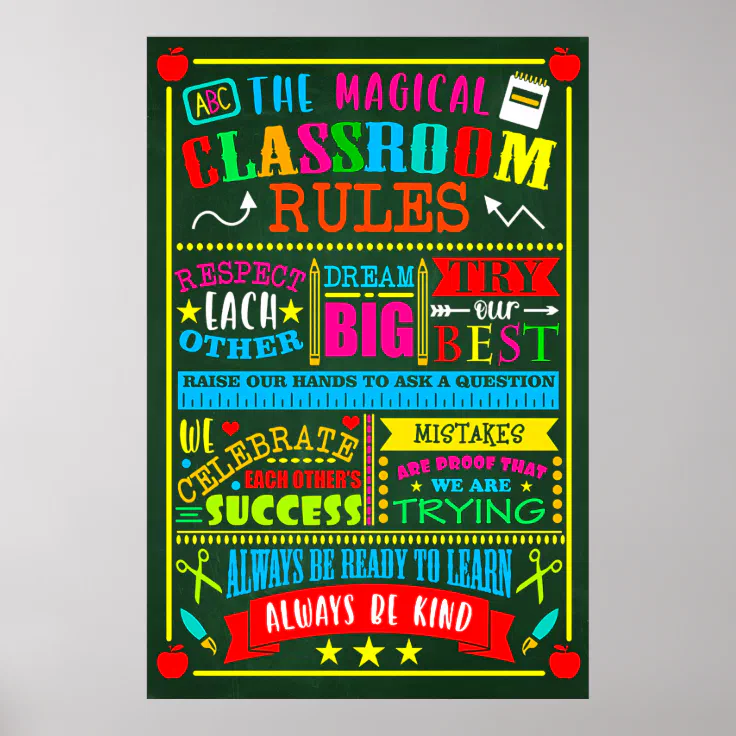 The Magical Classroom Rules Poster | Zazzle