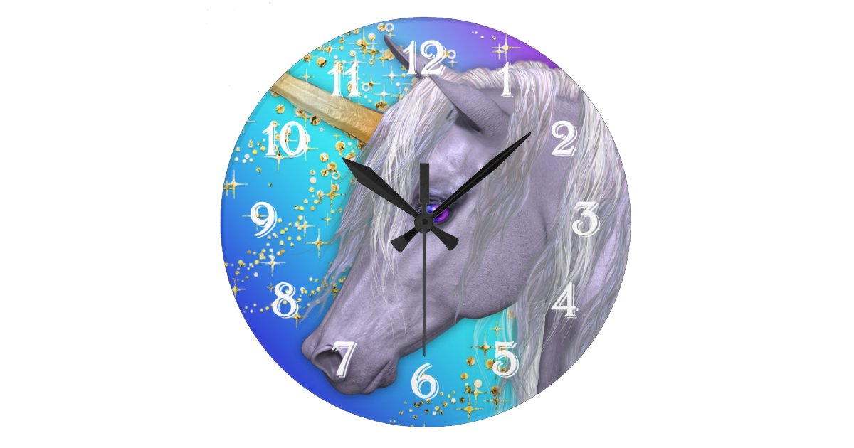 The Magical Unicorn Large Clock | Zazzle.com