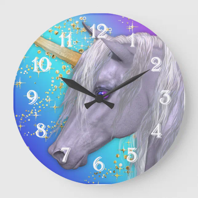 The Magical Unicorn Large Clock | Zazzle