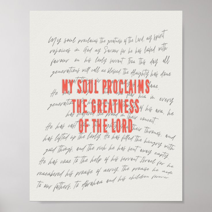 The Magnificat Prayer Poster | Zazzle