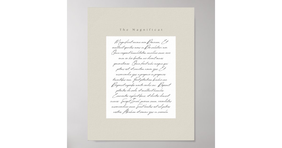 The Magnificat Print - Brown, Latin | Zazzle