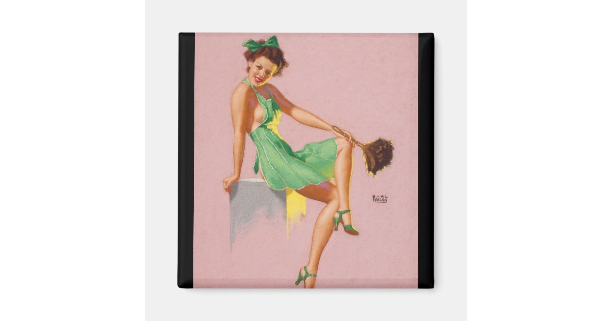 The Maid Pin Up Art Magnet | Zazzle
