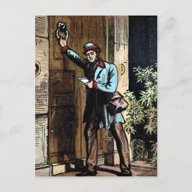 "The Mailman" Vintage Illustration Postcard | Zazzle