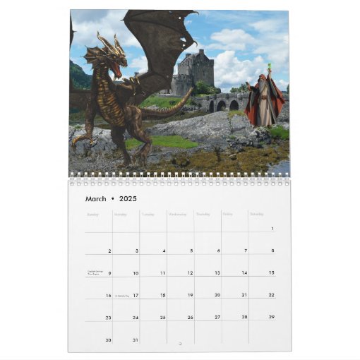 The Majestic Dragon Any Year Fantasy Calendar | Zazzle