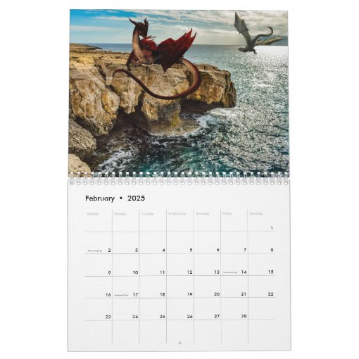 The Majestic Dragon Any Year Fantasy Calendar | Zazzle