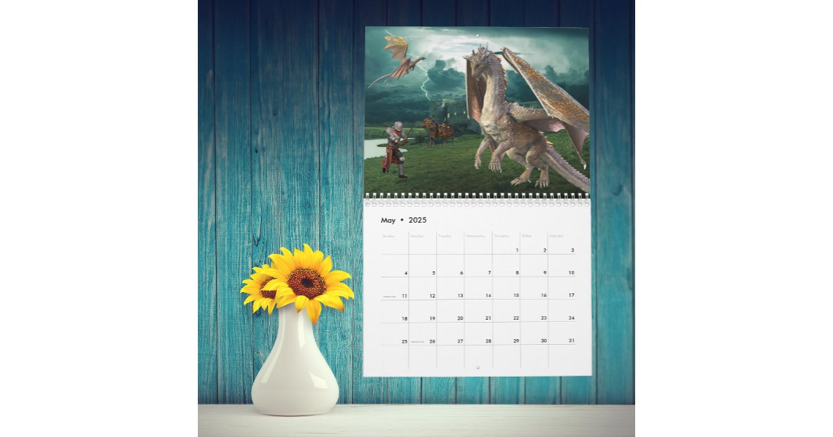 The Majestic Dragon Any Year Fantasy Calendar | Zazzle