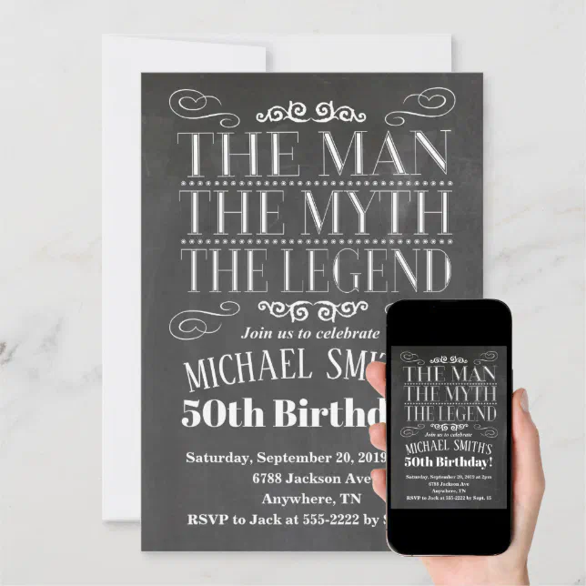 The Man Birthday Invitation | Zazzle