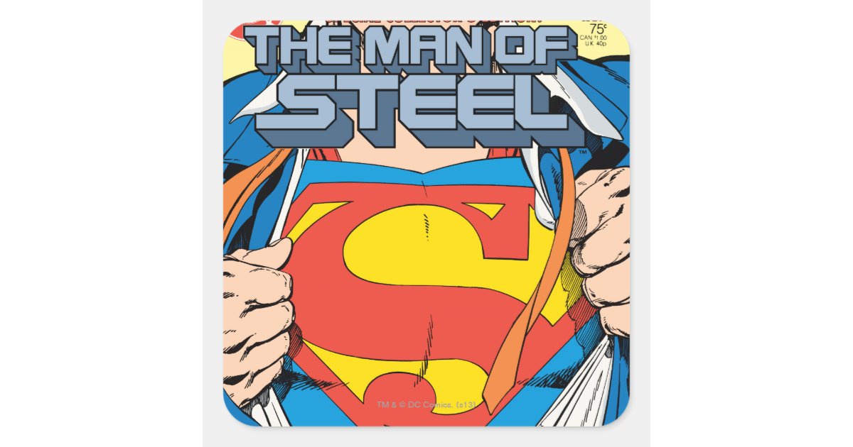 The Man of Steel #1 Collector's Edition Square Sticker | Zazzle