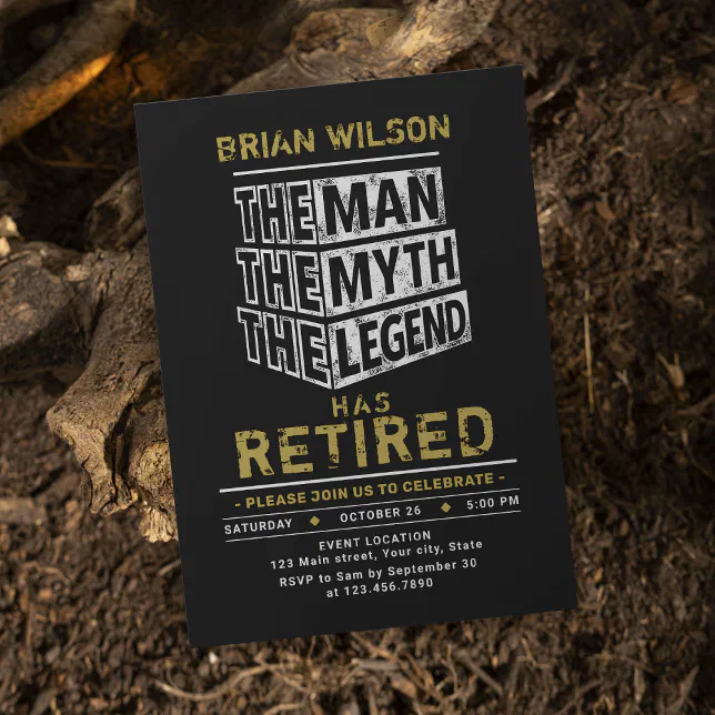The Man The Myth The Legend Retirement Party Invitation | Zazzle
