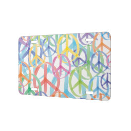 The Many Colors of Peace Signs License Plate | Zazzle