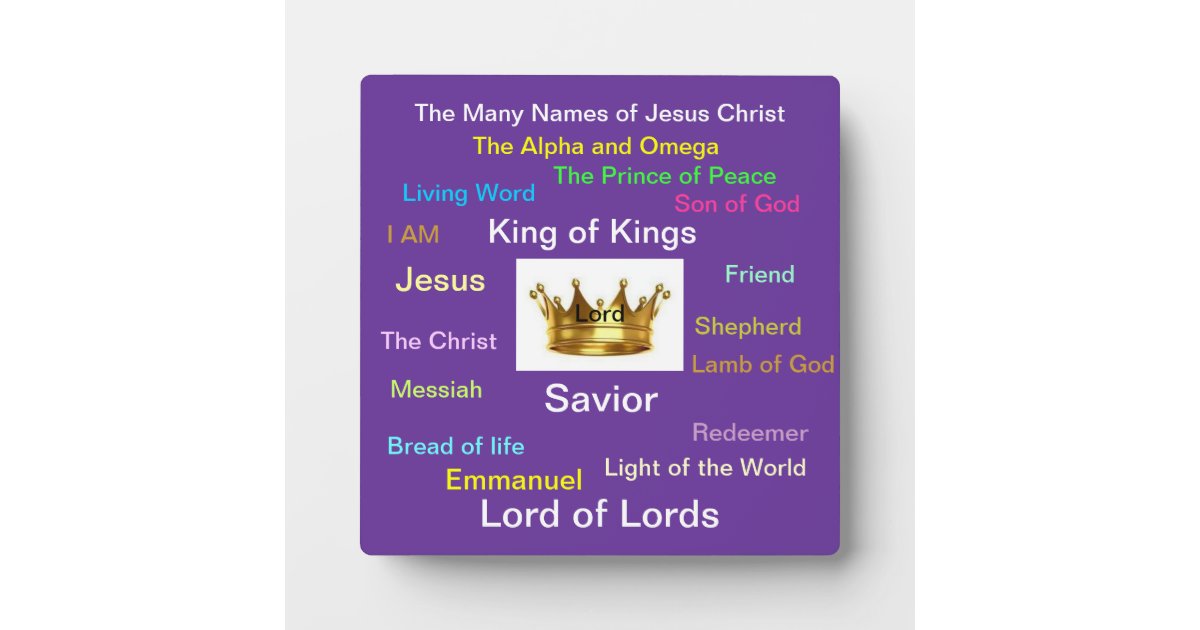 The Many Names of Jesus Plaque | Zazzle
