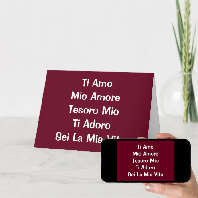 THE MANY WAYS I LOVE YOU ITALIAN VALENTINE'S CARD | Zazzle
