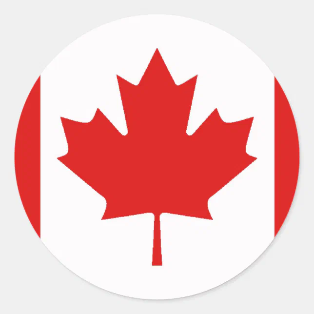 The Maple Leaf flag of Canada Classic Round Sticker | Zazzle
