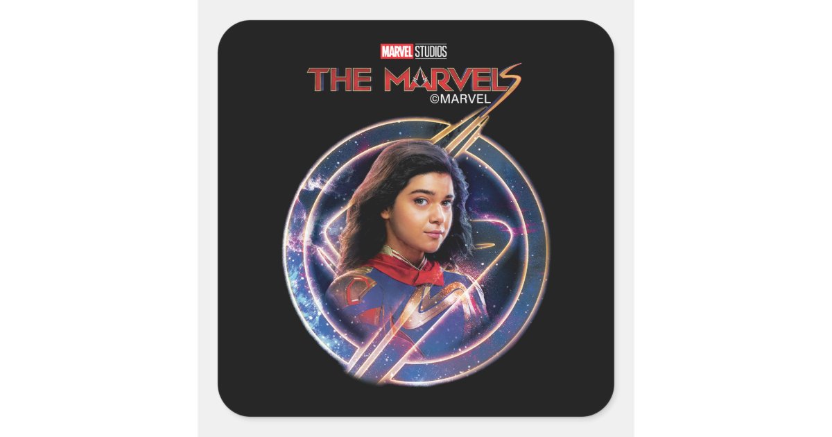 The Marvels Ms. Marvel Circle Badge Square Sticker | Zazzle