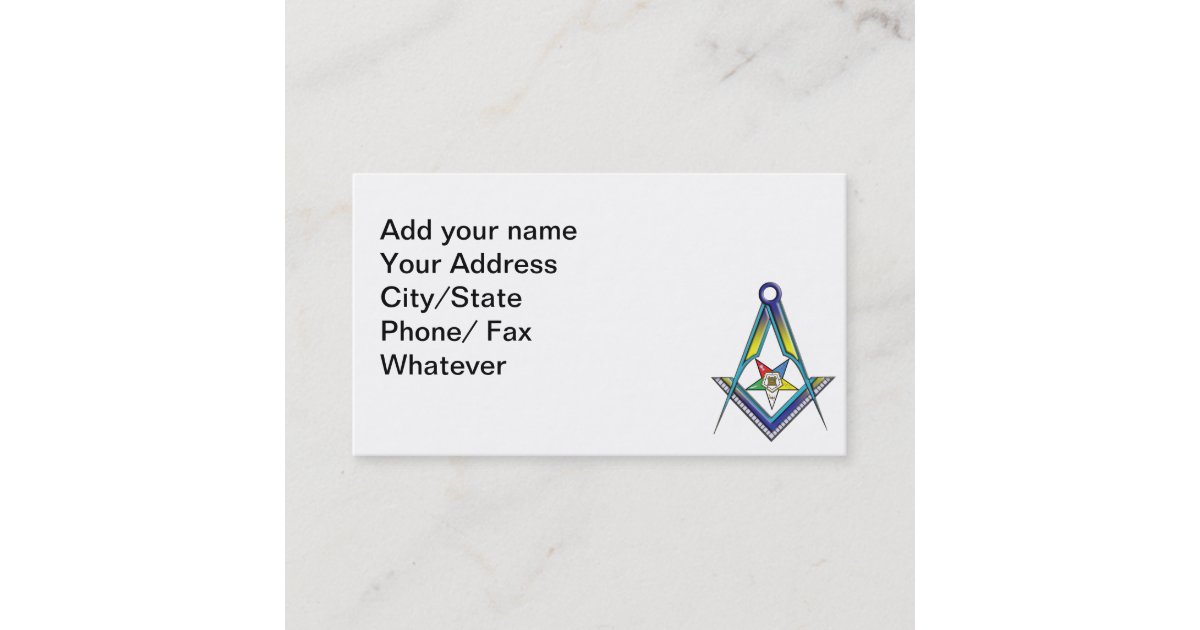 The Masonic/OES Card | Zazzle