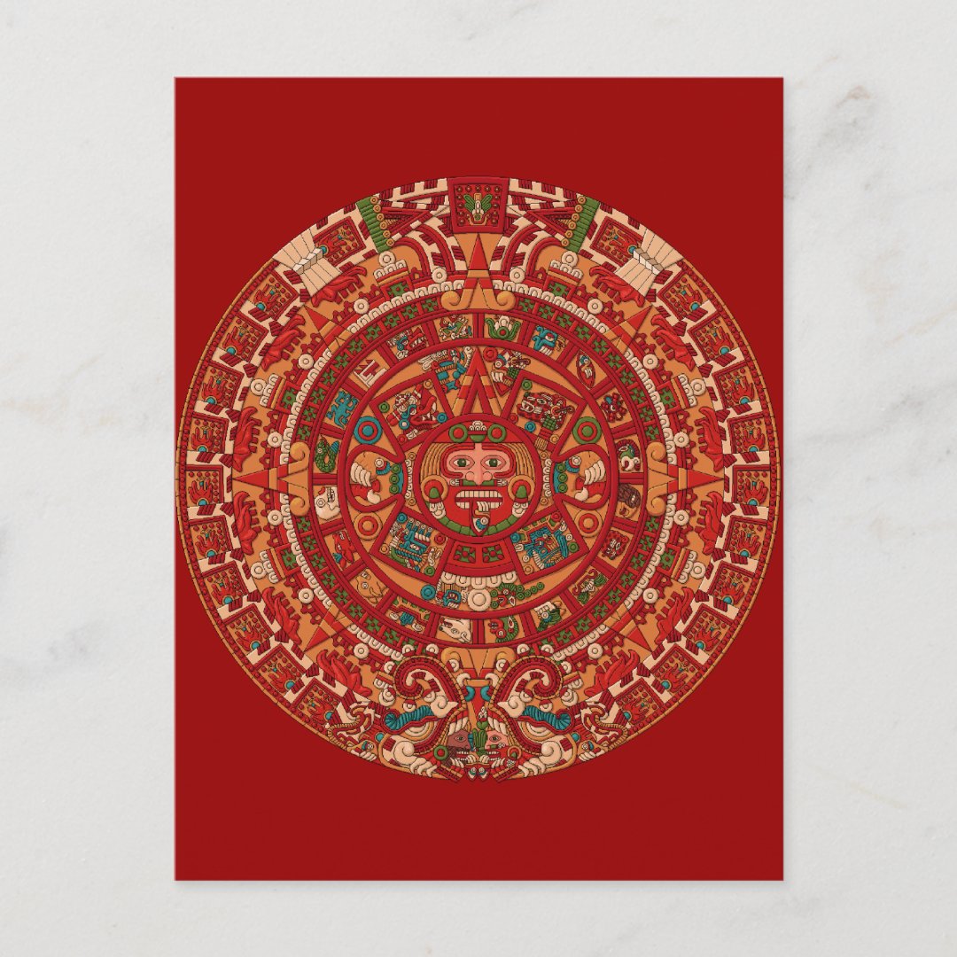 The Mayan (Aztec) Calendar Wheel Postcard | Zazzle