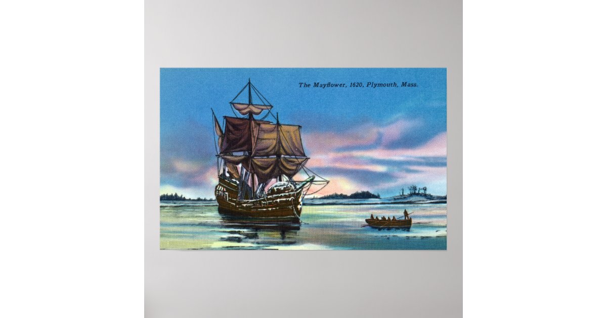 The Mayflower Landing in 1620 Scene Poster | Zazzle