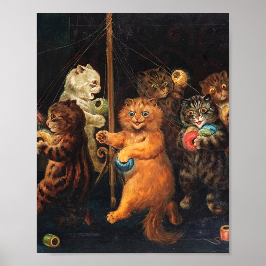 The Maypole By Louis Wain Poster | Zazzle.com