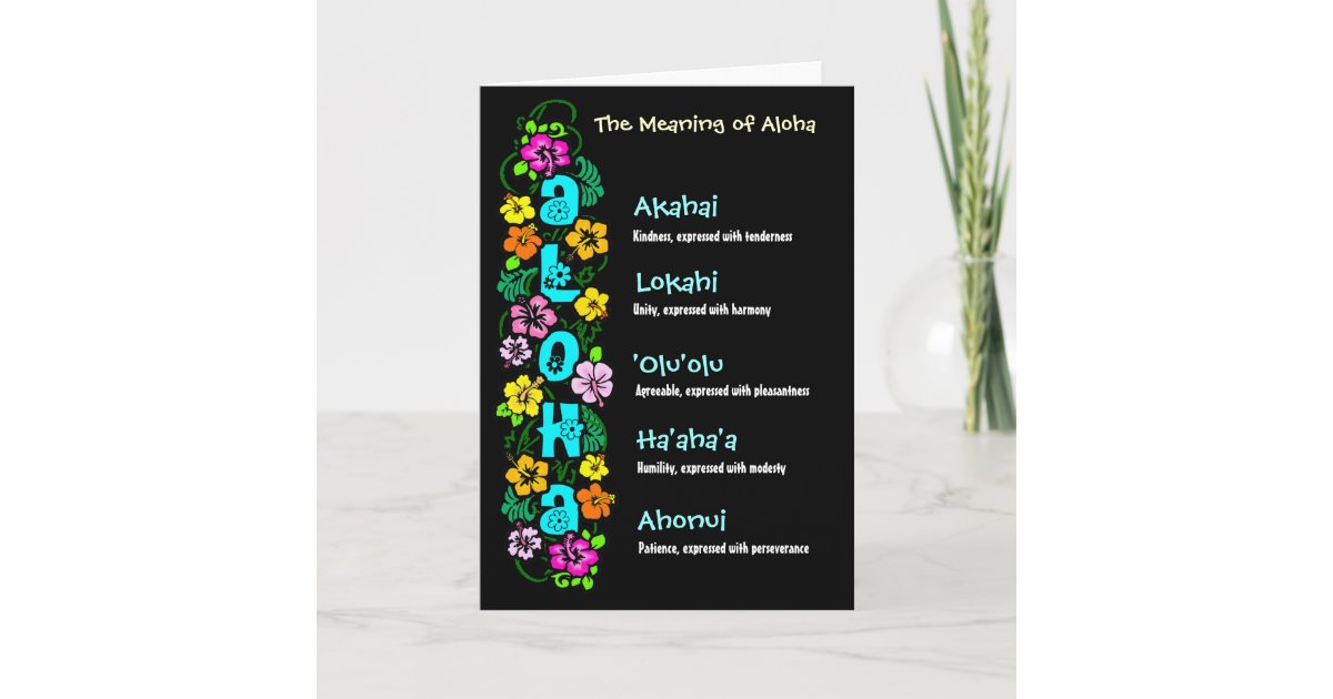 The Meaning of Aloha Card | Zazzle