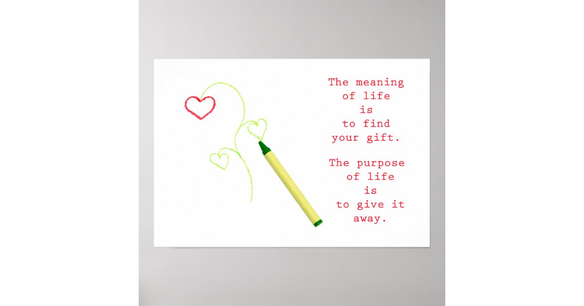 The meaning of life poster | Zazzle