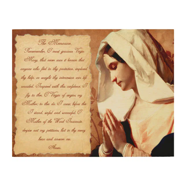 The Memorare Remember, Wood Wall Decor | Zazzle