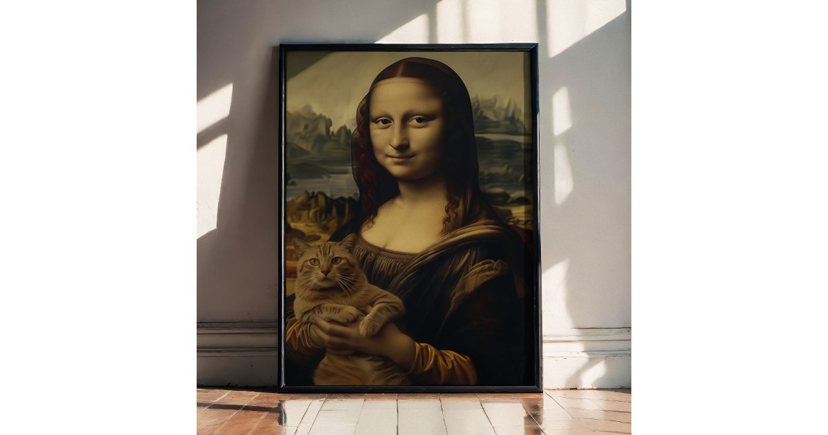 The Meow Lisa Poster | Zazzle