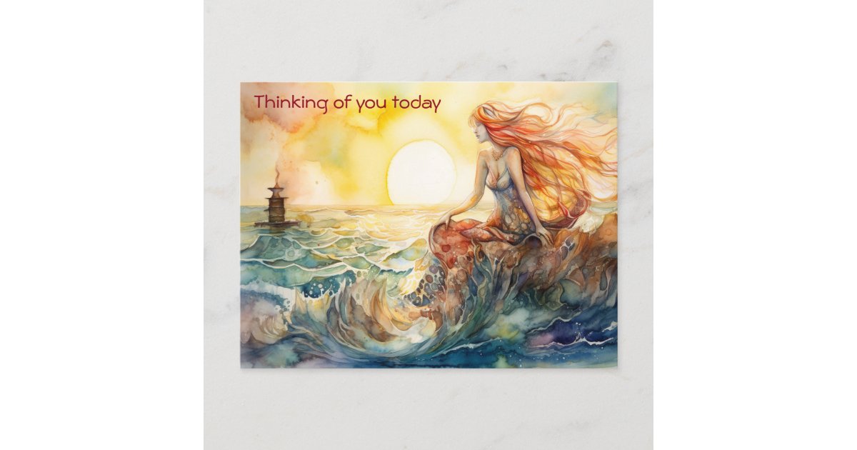 The mermaid and the lighthouse postcard | Zazzle