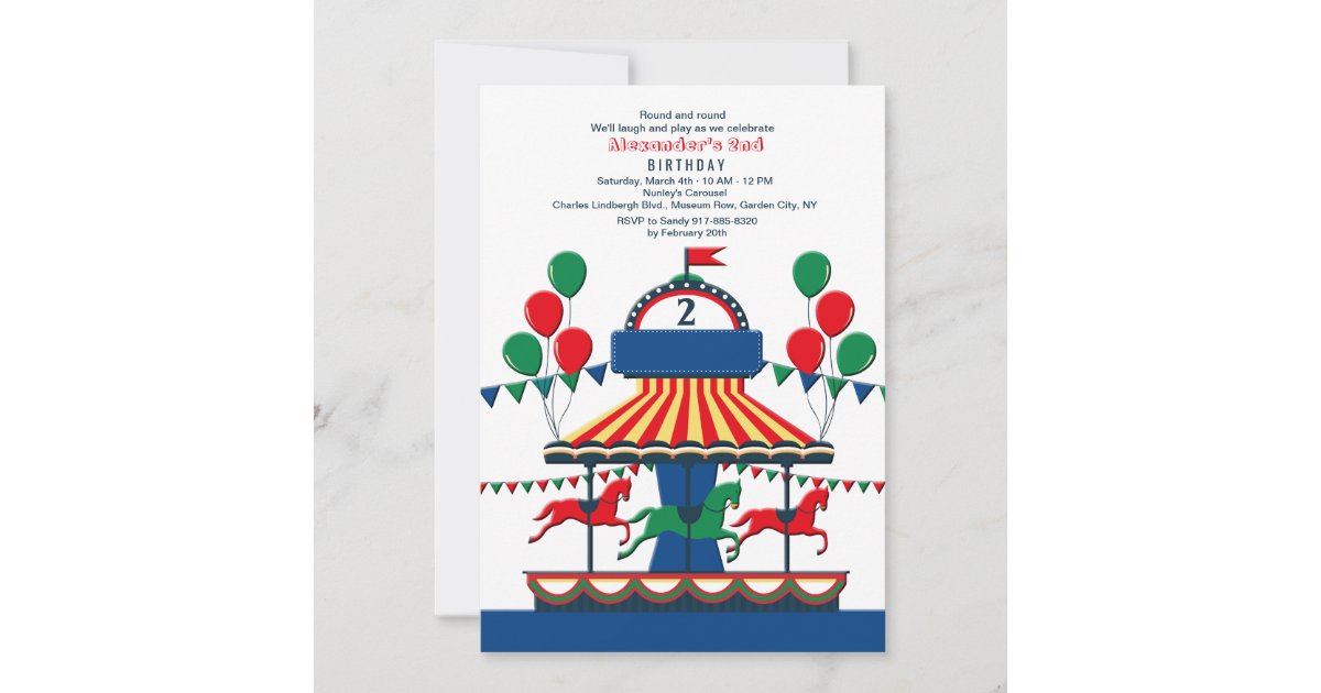 The Merry-Go Round #2 Invitation | Zazzle